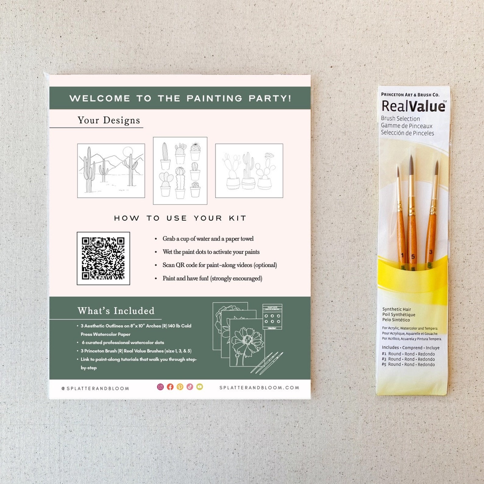 Cactus Watercolor Painting Kit Cacti Watercolor Painting Beginner Level ...