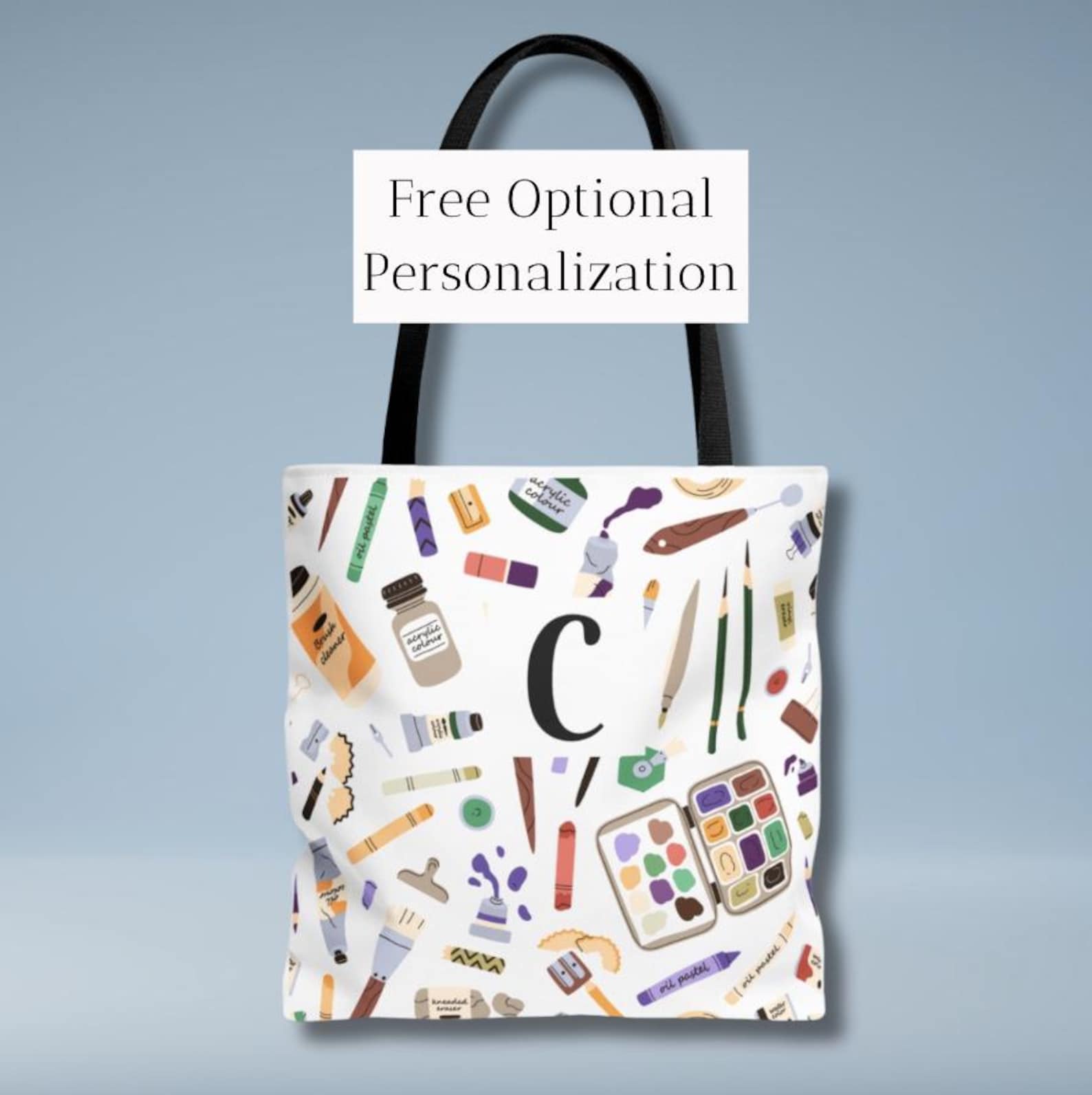 Artist Tote Bag Art Student Gift Art Class Supplies Personalized ...