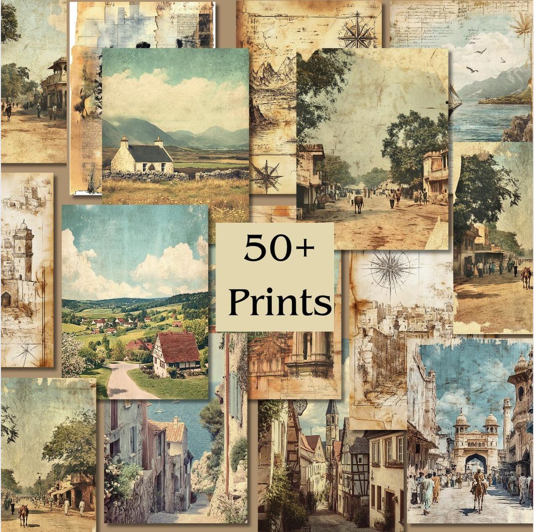 50 Vintage Travel Prints Printable Art for Travel Agencies Decor ...