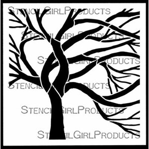 Windswept Tree Reverse Stencil Reusable Tree Stencil Art Stencil DIY ...