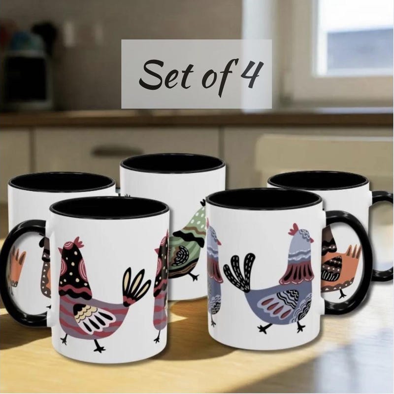 Chicken Coffee Mug Sets - Etsy