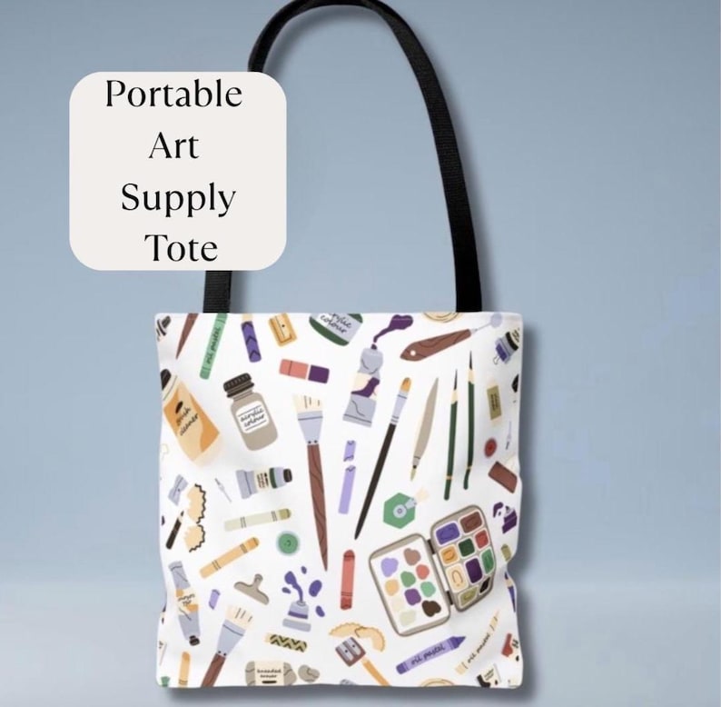 Artist Tote Bag Art Student Gift Art Class Supplies Personalized ...