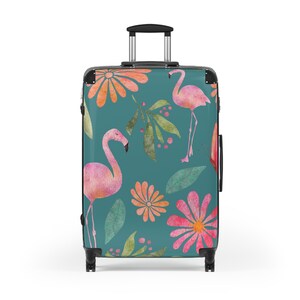 Tropical-themed Luggage for Vacation Hardside Suitcase With Flamingo ...