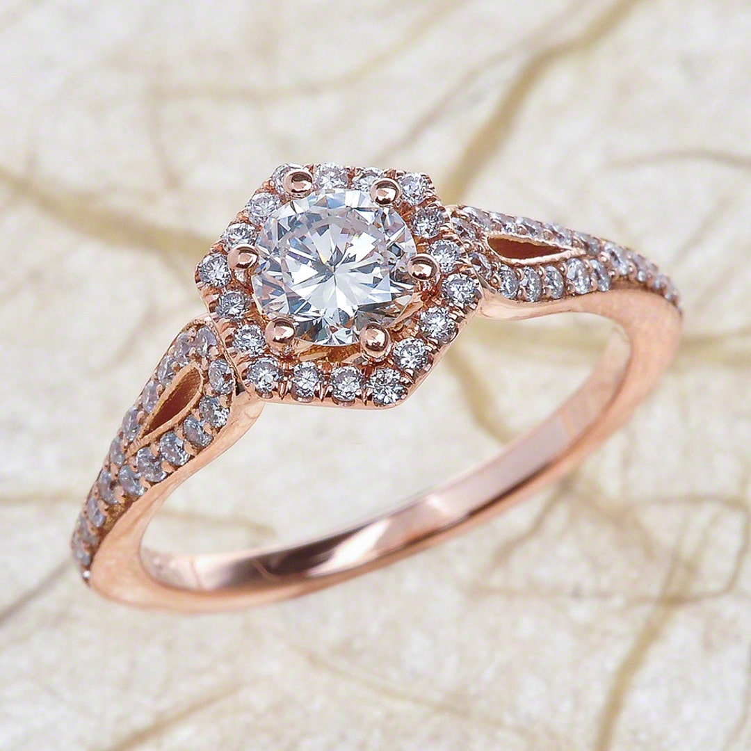 Diamond Engagement Ring Rose Gold, Rose Gold Engagement Ring Diamond ...
