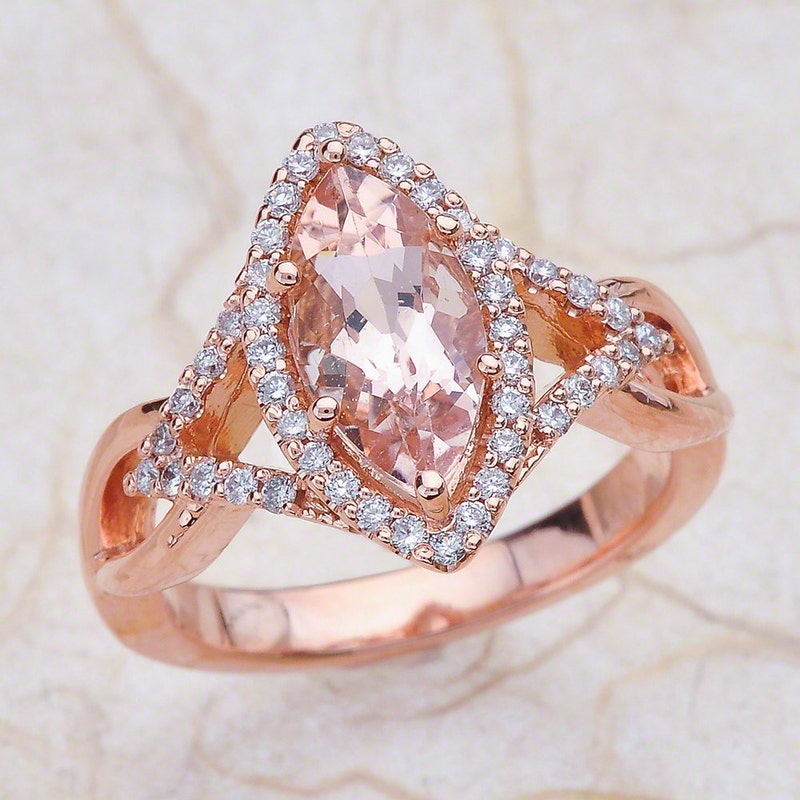 Rose Gold Morganite Ring - Etsy
