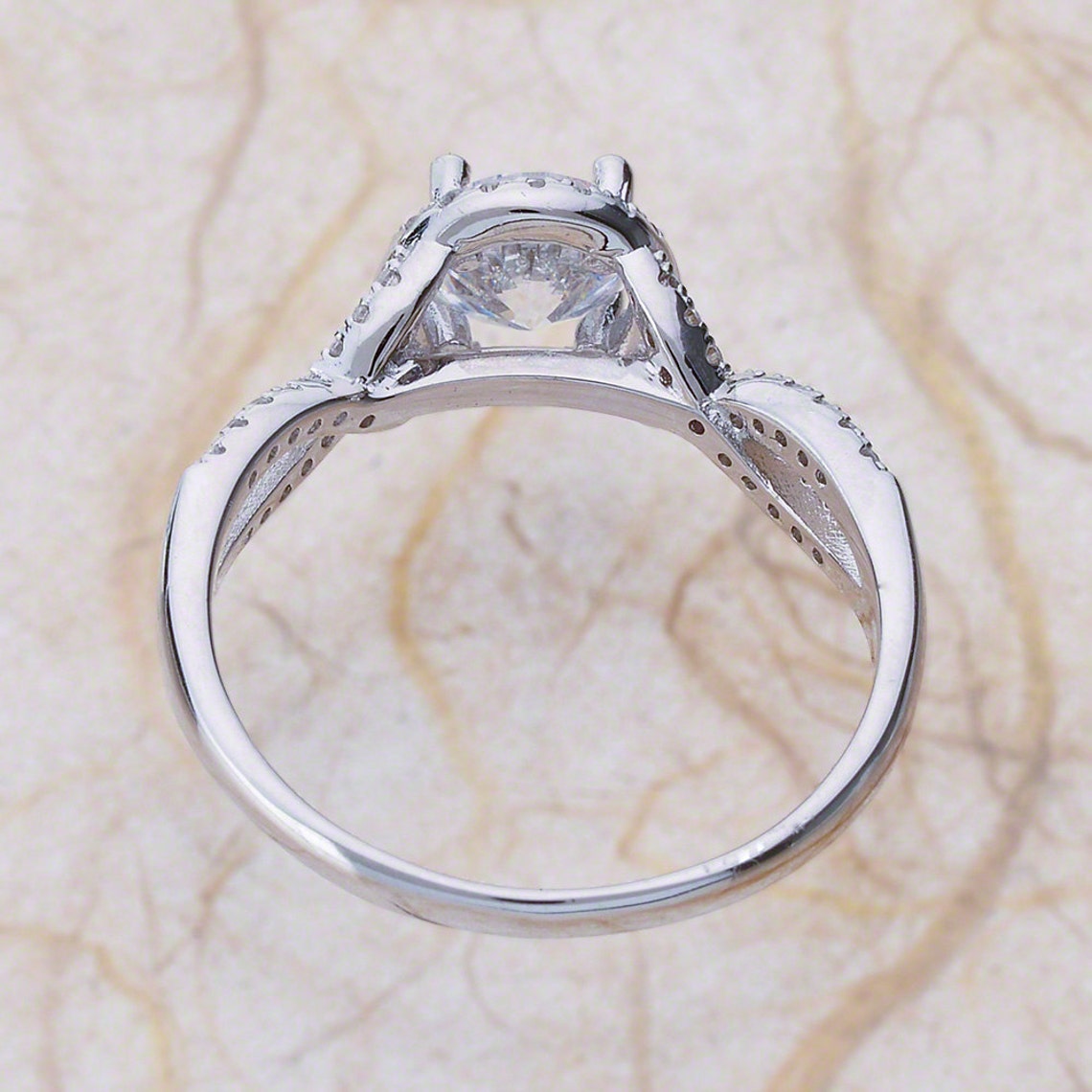 Twist Engagement Ring Setting White Gold Twisted Band | Etsy