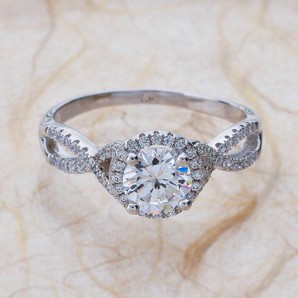 Twist Engagement Ring Setting White Gold Twisted Band - Etsy