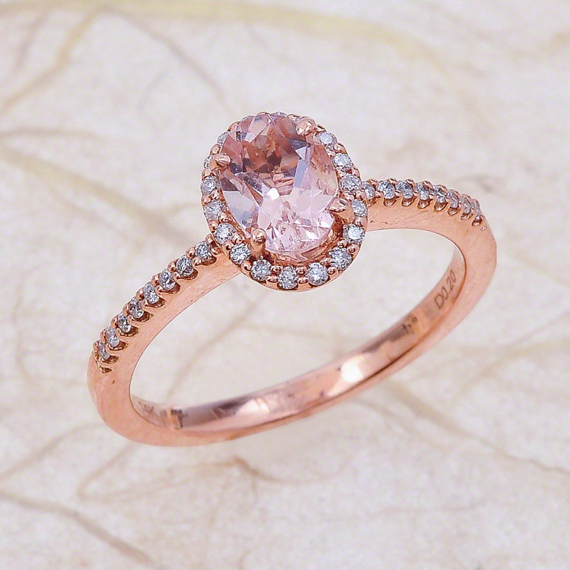Morganite Engagement Ring Rose Gold, Morganite Rose Gold Halo ...