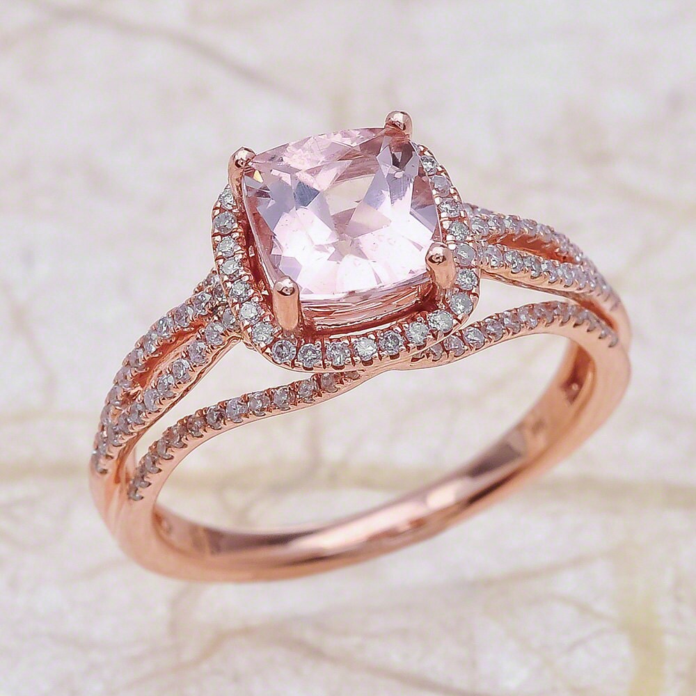Morganite Engagement Ring Rose Gold, Rose Gold Morganite Ring ...