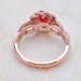 Garnet Engagement Ring Rose Gold / January Birthstone Halo Vintage ...