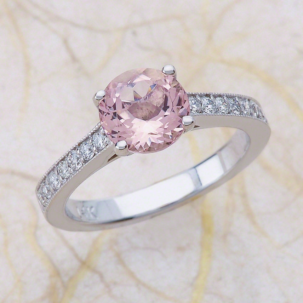 Morganite Engagement Ring White Gold, Moganite White Gold Engagement ...