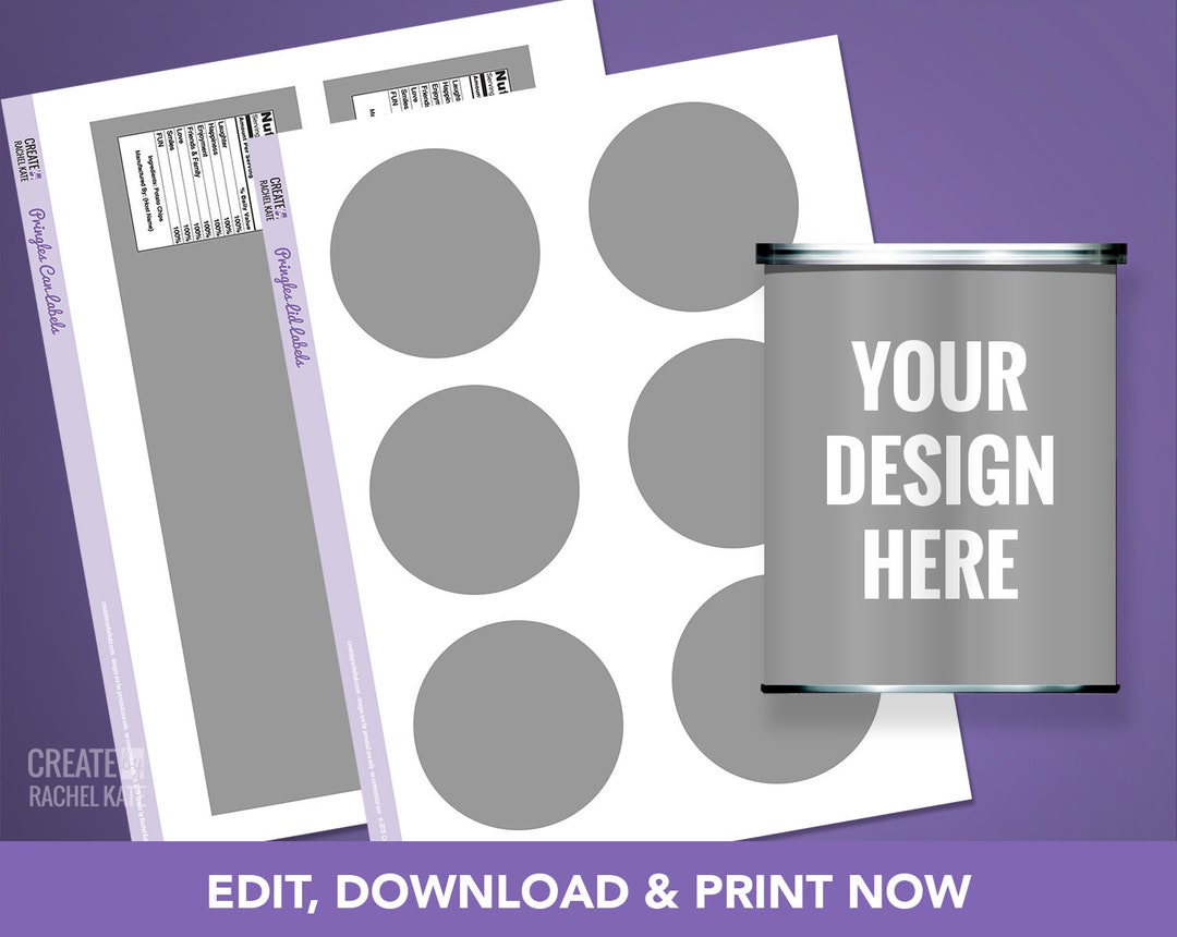 CUSTOM Potato Chip Mini Can Tube Stickers Labels Favors Bag Goody Favor ...