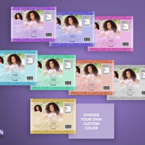 Teen Birthday Purple Indigo Girl Glitter Foil Photo Potato Chip Chips ...