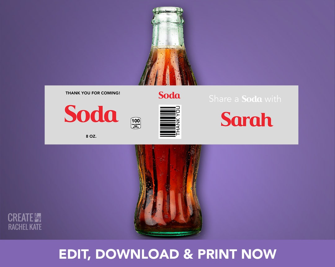 Grey Gray Cola Diet Red Soda Bottle Small 8oz Ounce US Stickers Labels ...