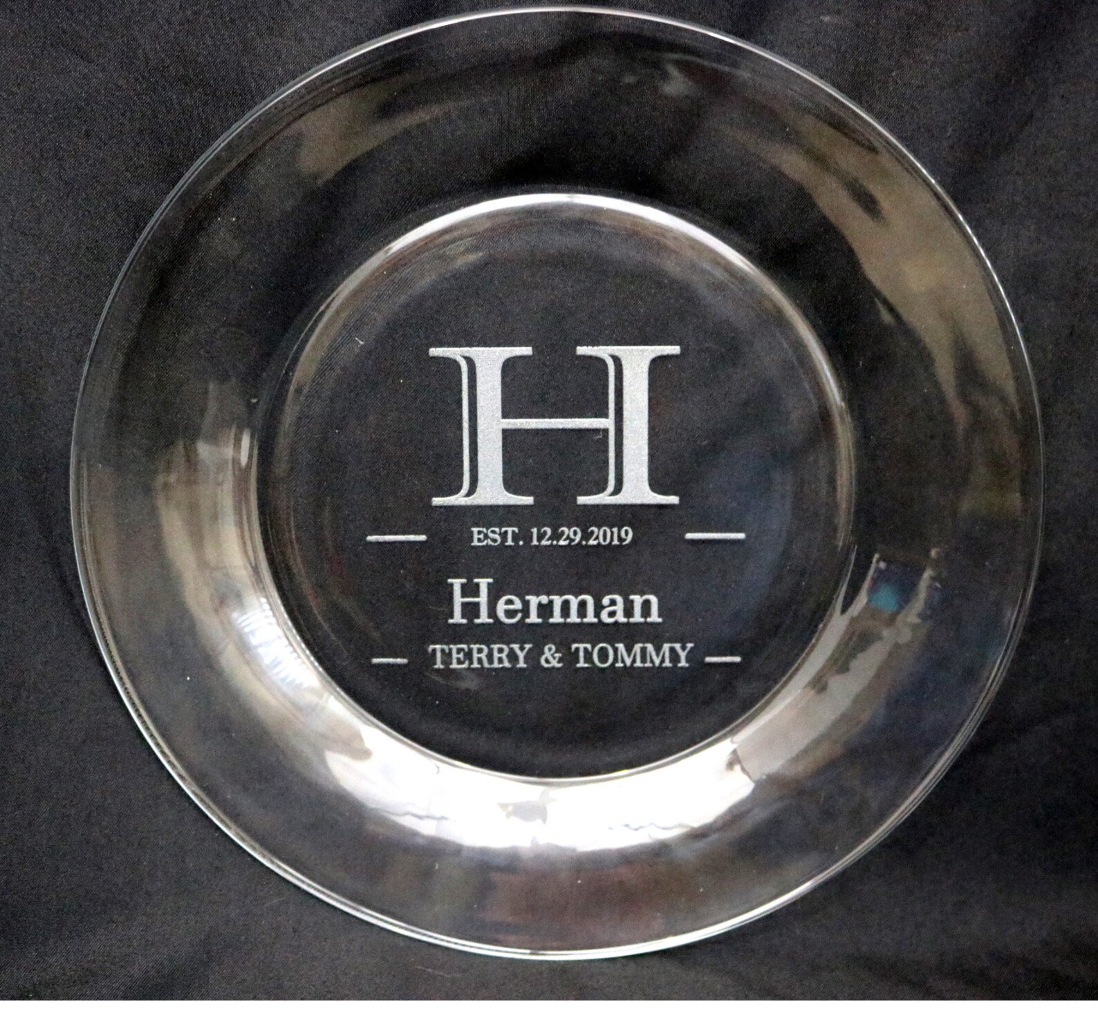 Personalized Wedding Gift, Etched Glass Plate - Etsy
