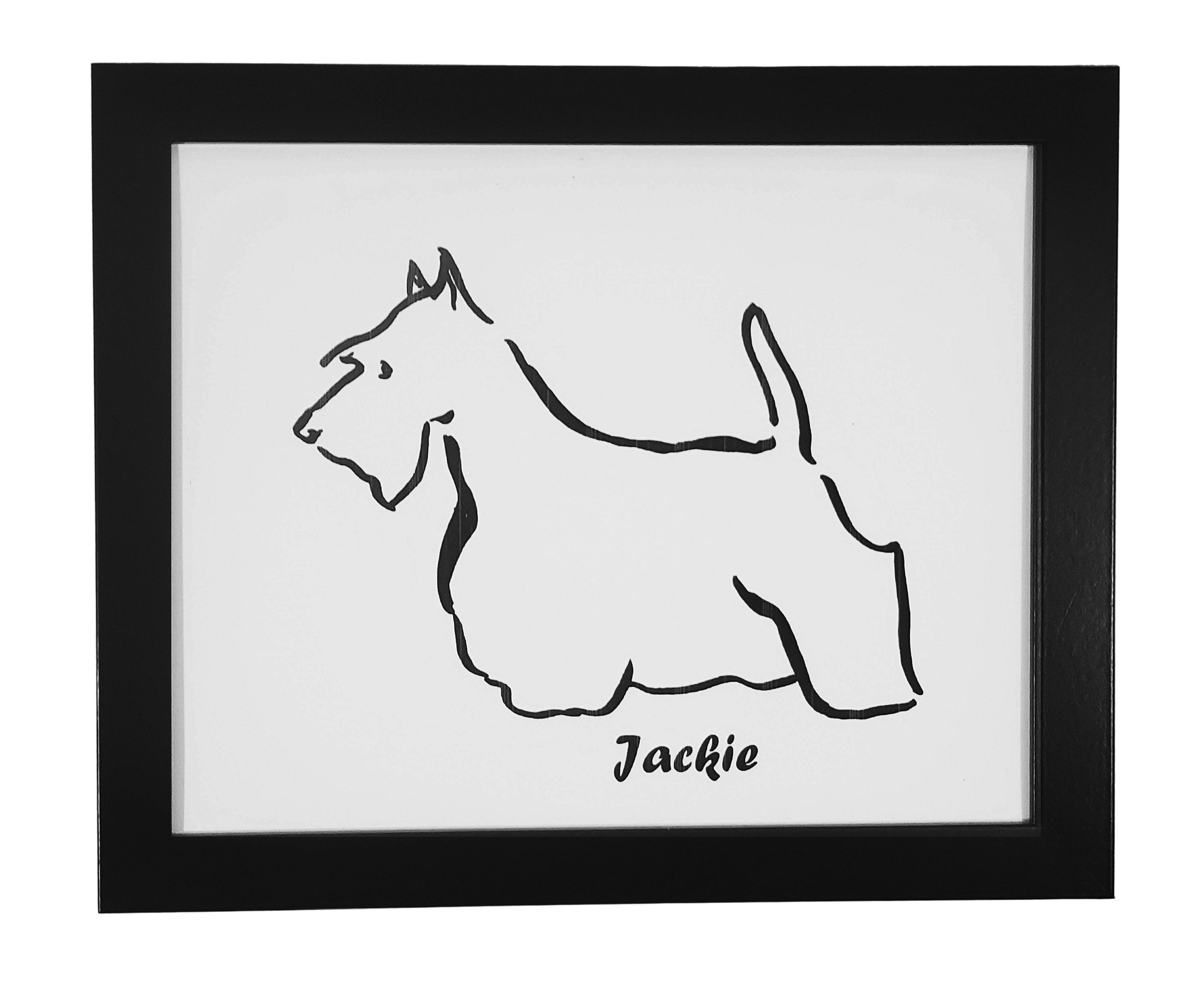 Scottie Dog Gifts Custom Drawing Pet Portrait Contour Line - Etsy