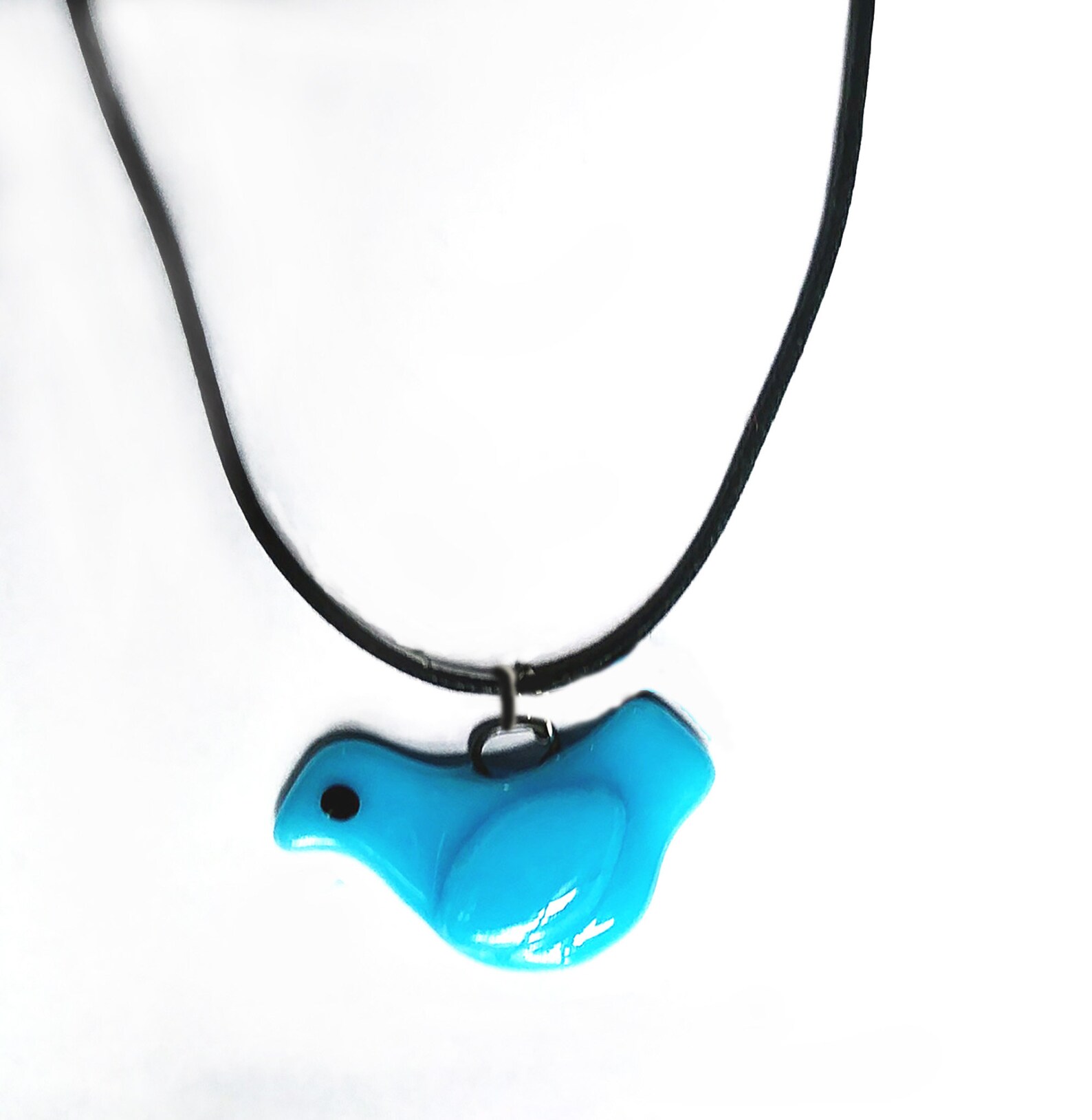 Bluebird of Happiness Gifts Bird Necklace Blue Glass Pendant - Etsy