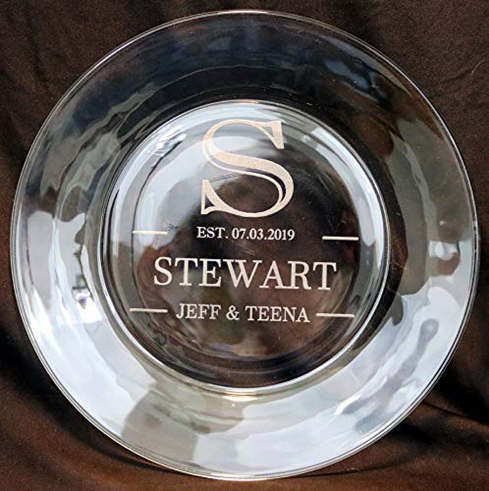 Personalized Wedding Gift, Etched Glass Plate - Etsy