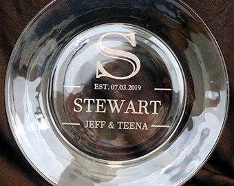 Personalized Wedding Plate: Custom Etched Glass Gift, 10.5" Décor - Etsy