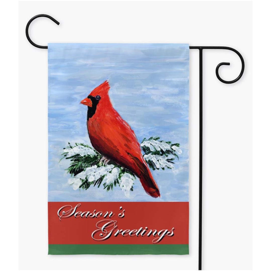 Winter Cardinal Lawn Flag, Season's Greetings - Etsy