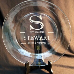 Personalized Wedding Gift, Etched Glass Plate - Etsy
