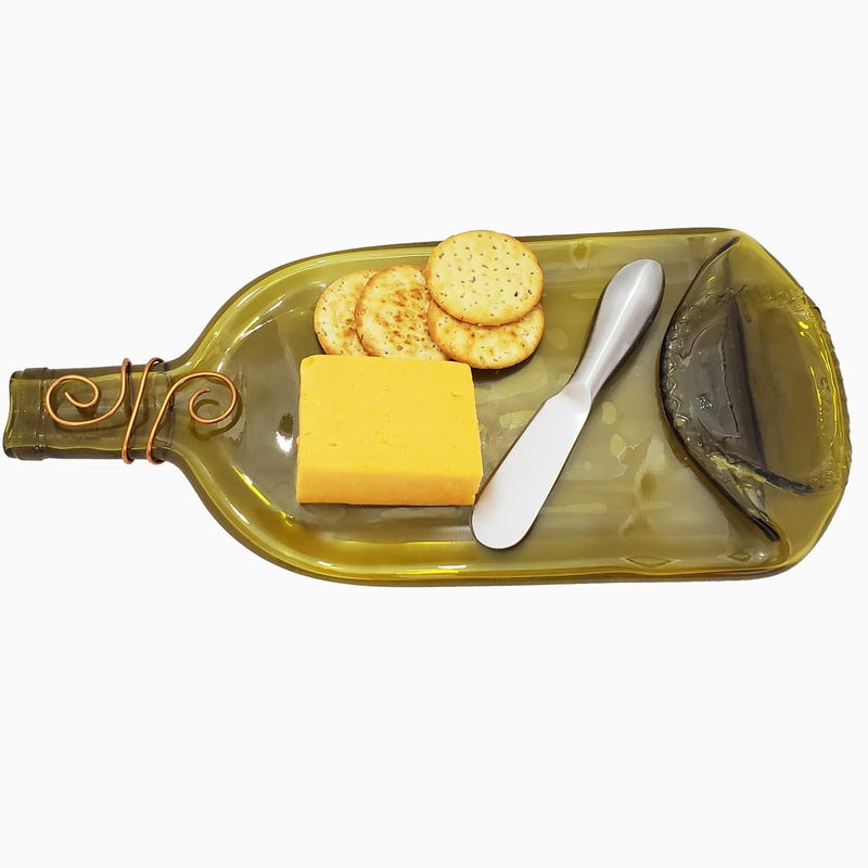 Green Glass Cheese Holder - Etsy