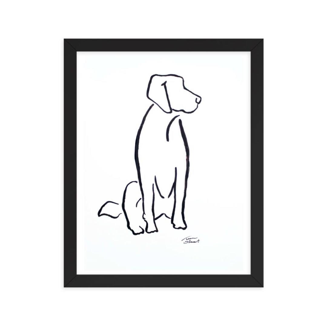Simple Dog Drawing, MCM Wall Art Print - Etsy