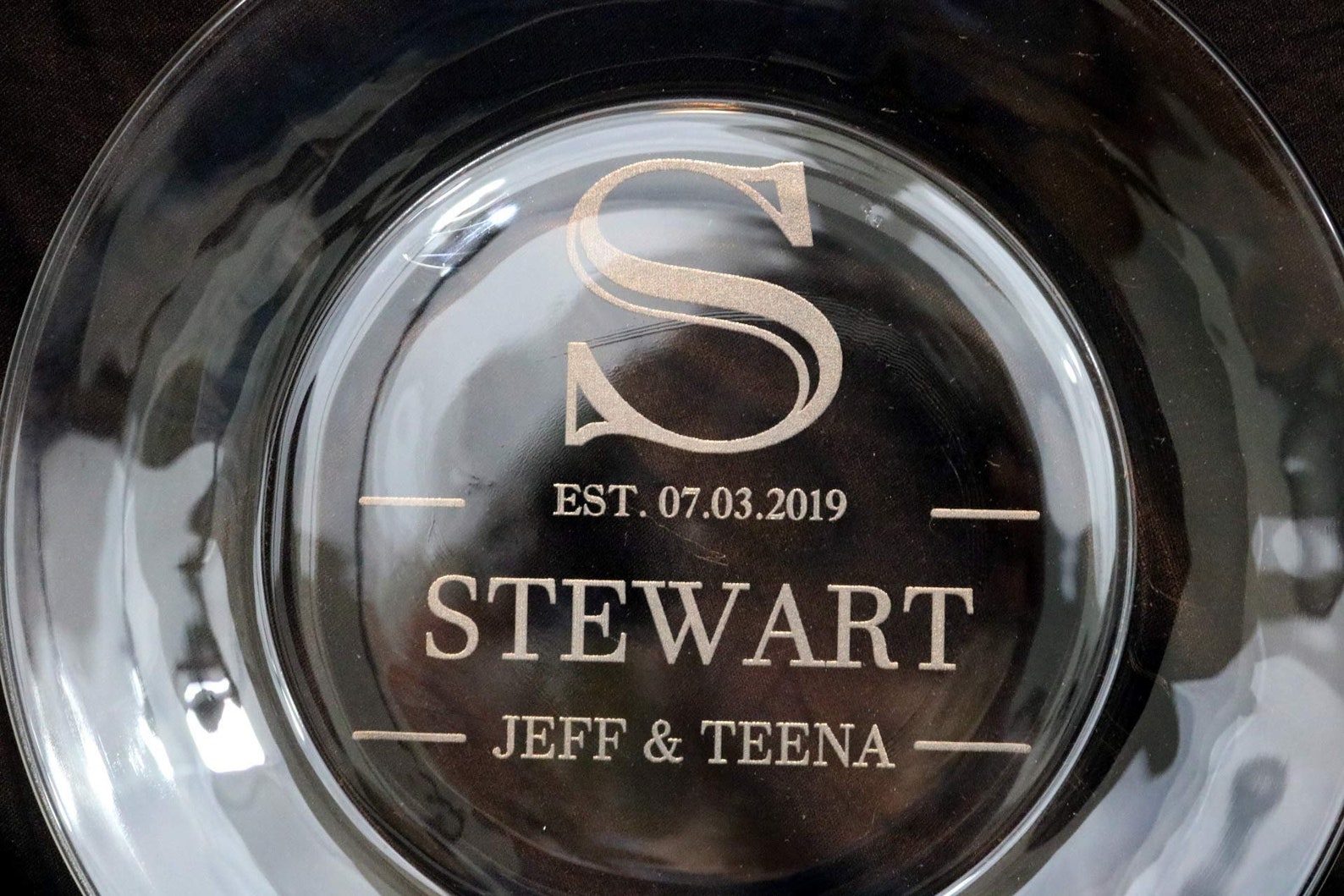 Personalized Wedding Gift, Etched Glass Plate - Etsy