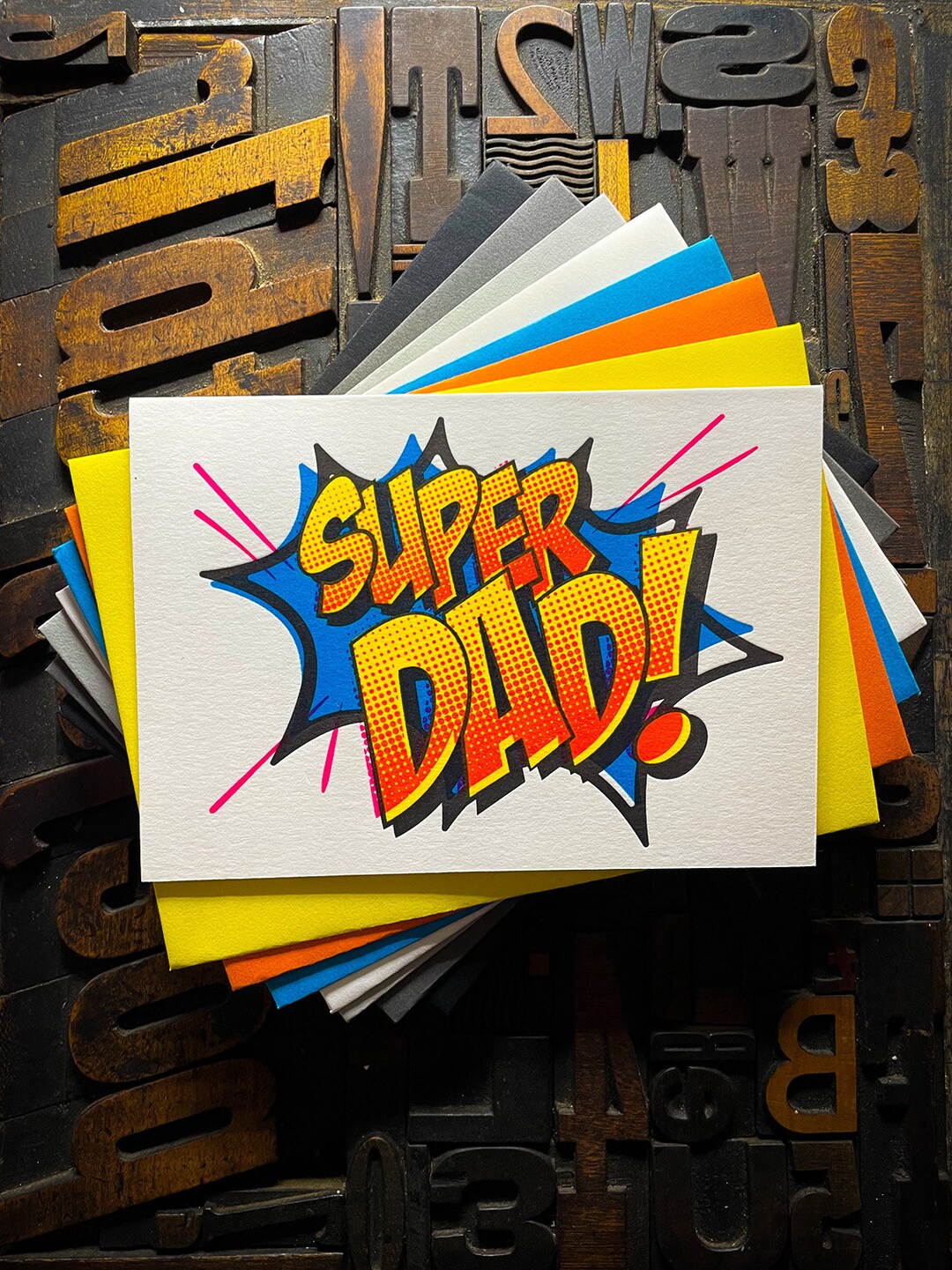 Super Dad! Father's Day Letterpress Card - Etsy