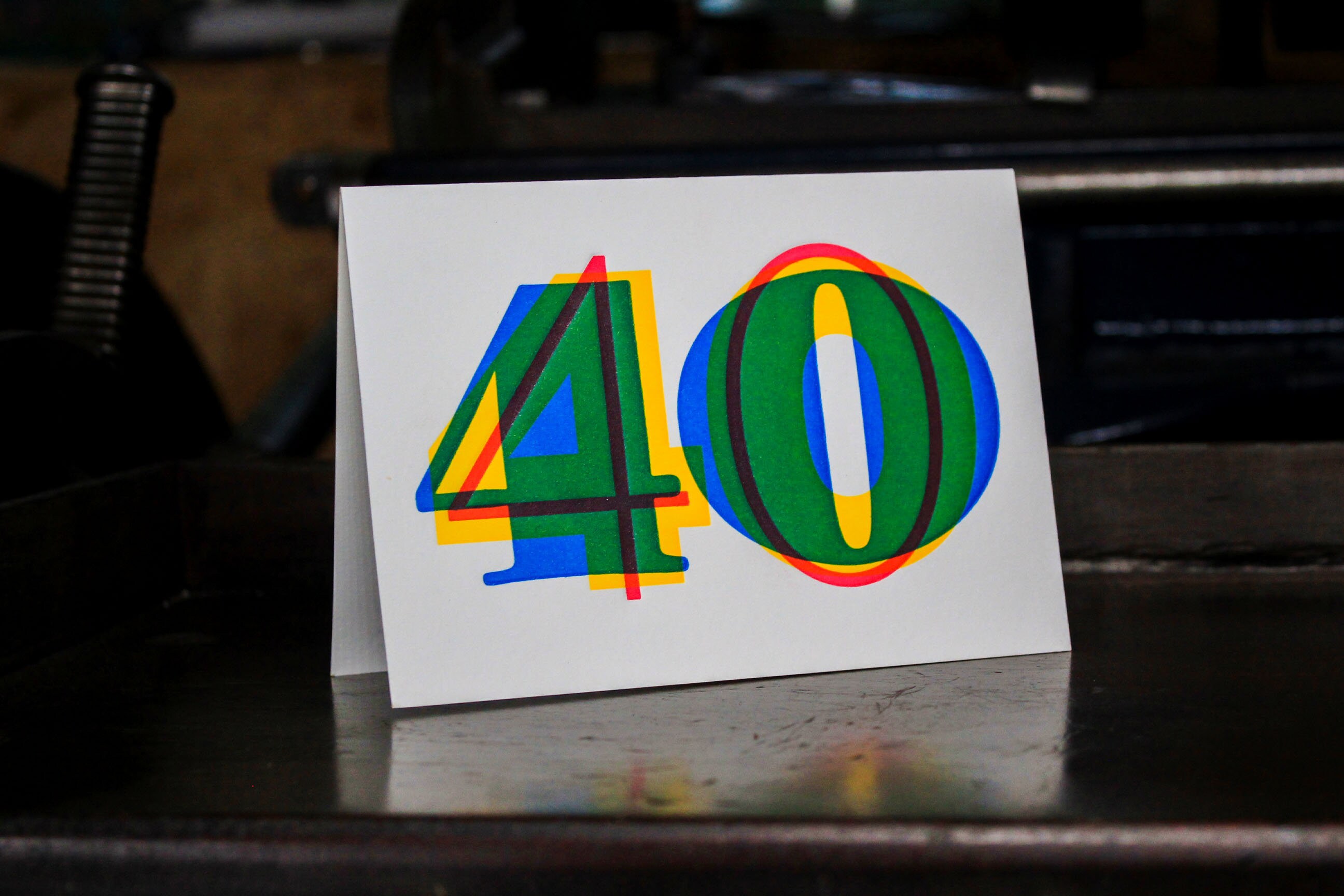 40th Birthday Letterpress Card - Etsy