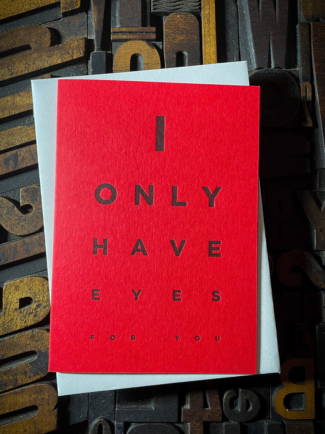 Valentines Letterpress Card | I Only Have Eyes for You - Etsy