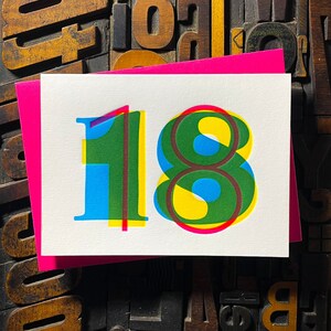 18th Birthday Letterpress Card - Etsy
