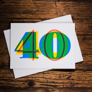 40th Birthday Letterpress Card - Etsy