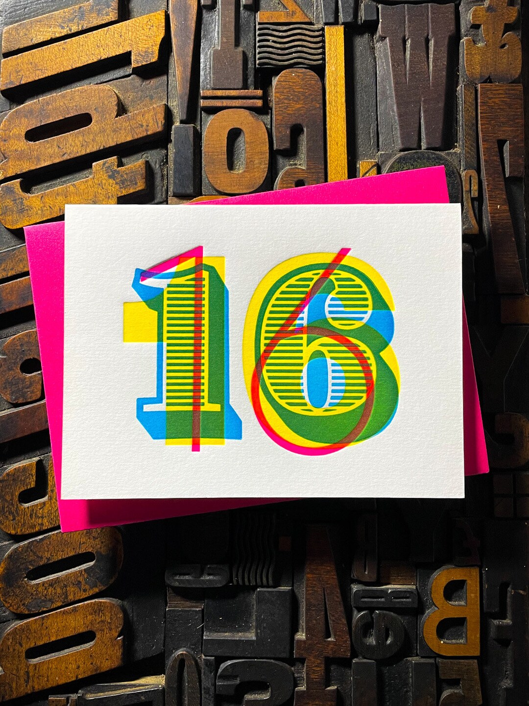 16th Birthday Letterpress Card - Etsy