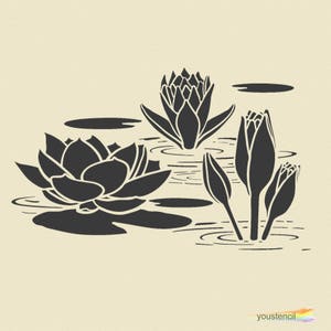 Water Lily Stencil, for Walls, Art and Furniture,. ST47 - Etsy