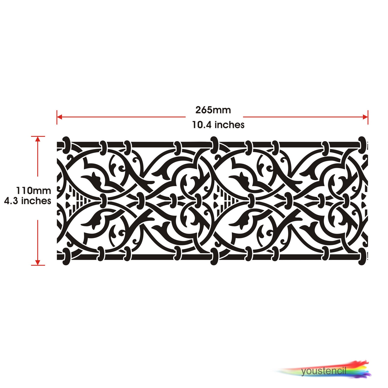 Moroccan Border Stencil. for Walls , Art and Furniture ST73 - Etsy