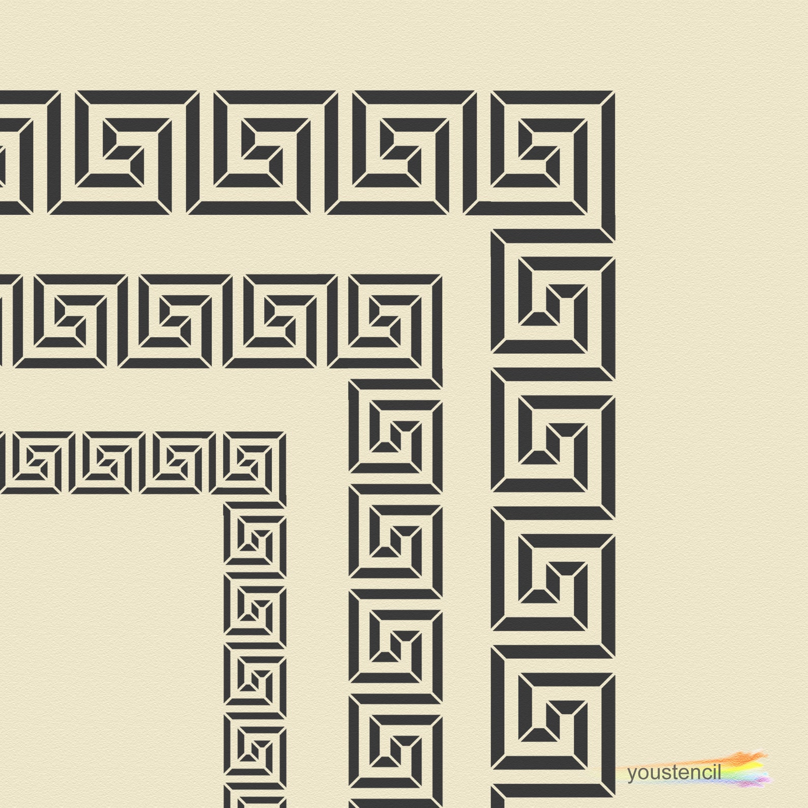 Greek Key Stencil Set With Corners, for Walls, Furniture and Art. ST51 ...