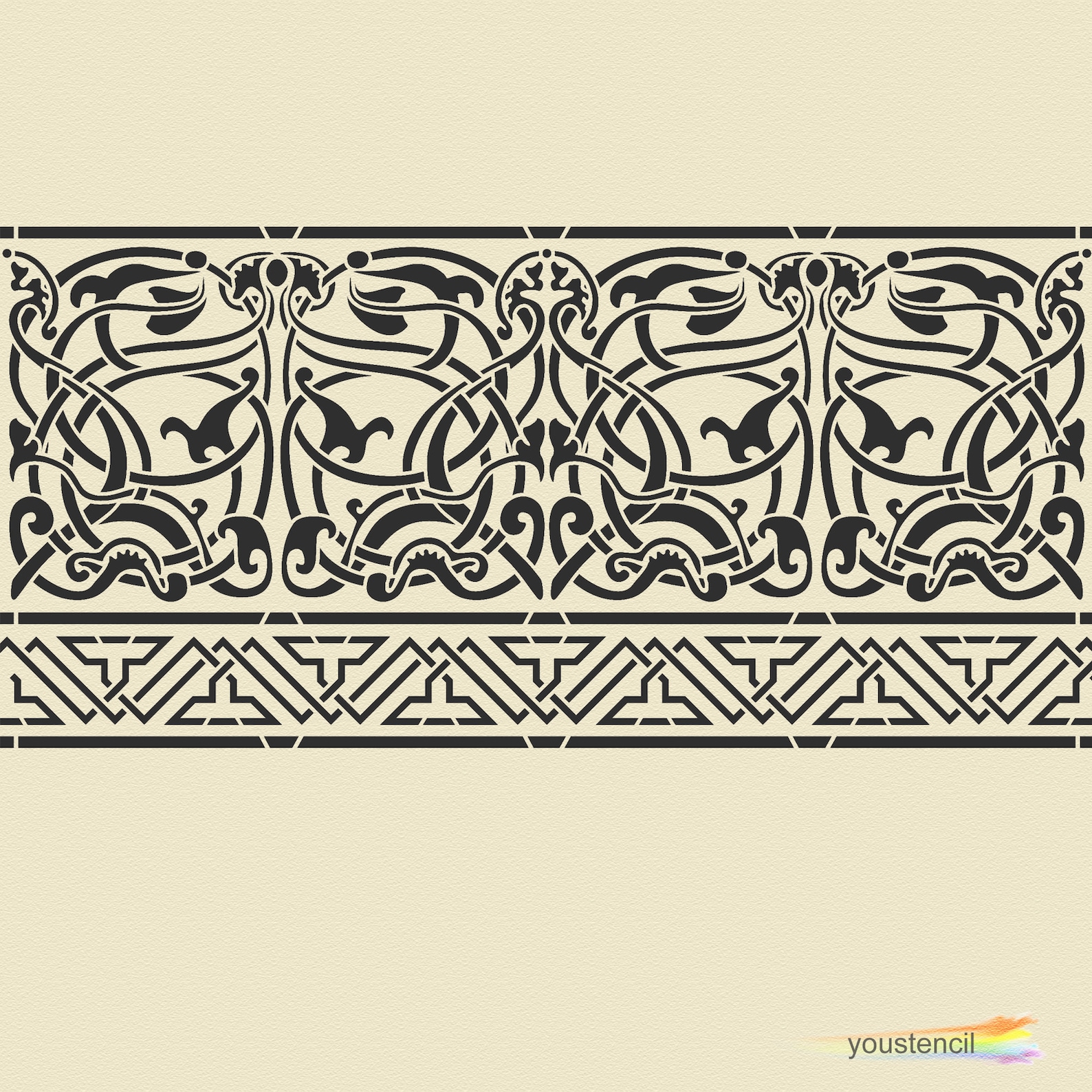 Moroccan Border Stencil for Art Walls and Furniture ST96R - Etsy