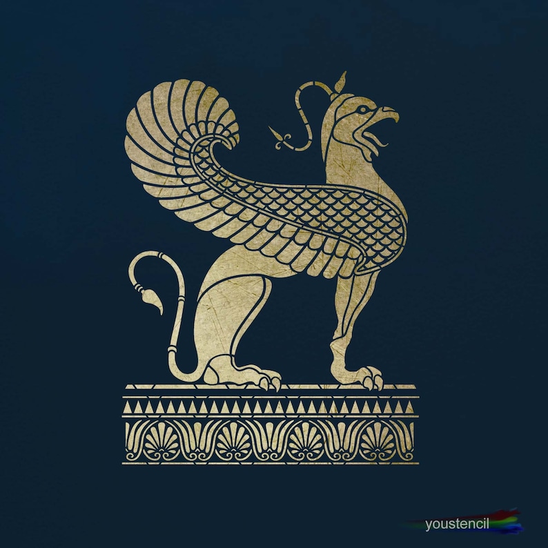 Greek Griffin Stencil ST102 - Etsy
