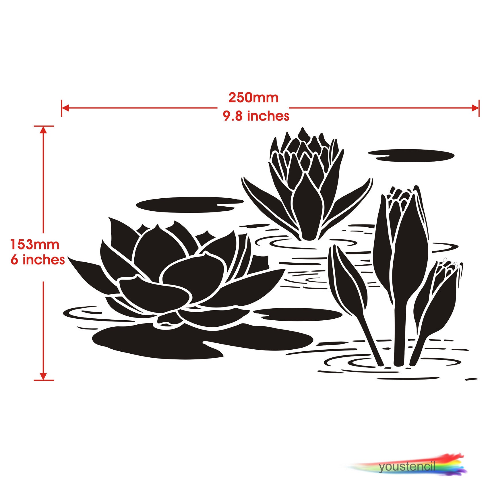 Water Lily Stencil for Walls Art and Furniture. ST47 - Etsy UK