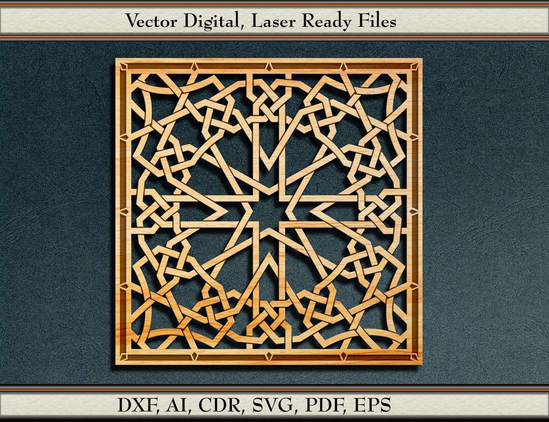 Moroccan Tile Vector, #28, Svg, Dxf, Ai, Cdr, Pdf, Eps. Laser Cut Files ...