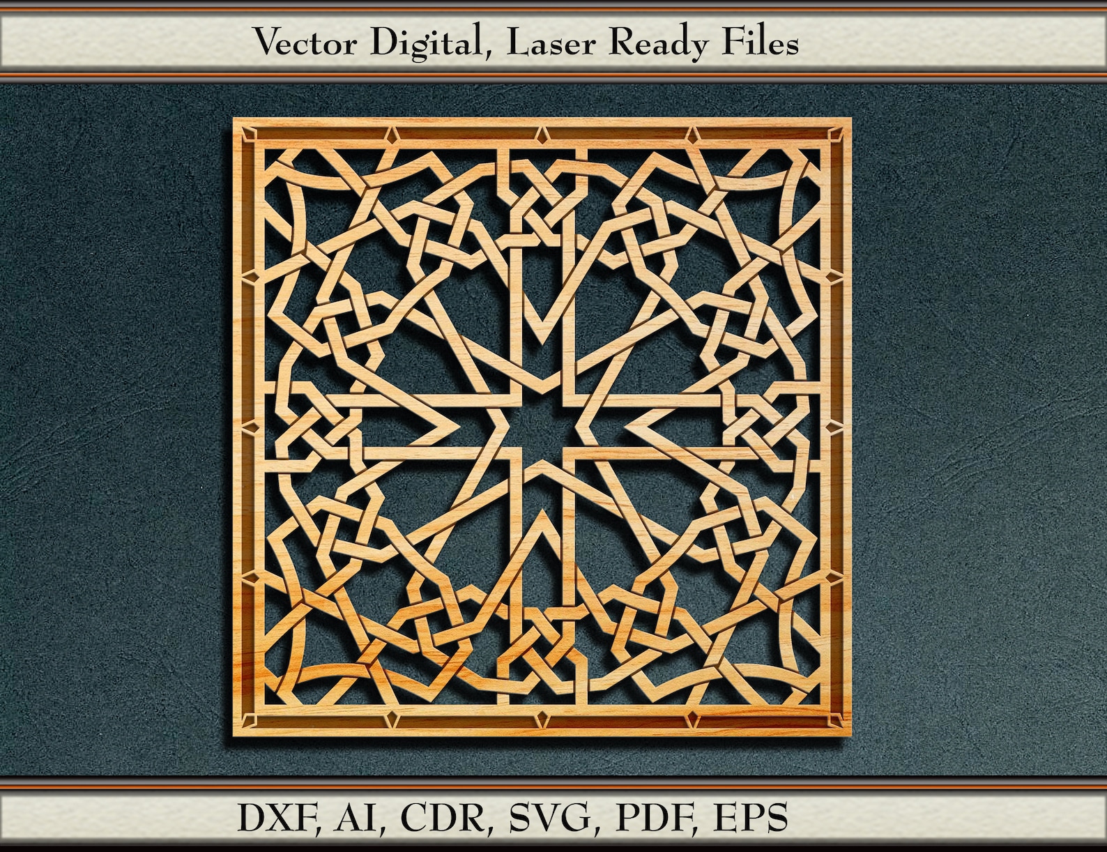 Moroccan Tile Vector, #28, Svg, Dxf, Ai, Cdr, Pdf, Eps. Laser Cut Files ...