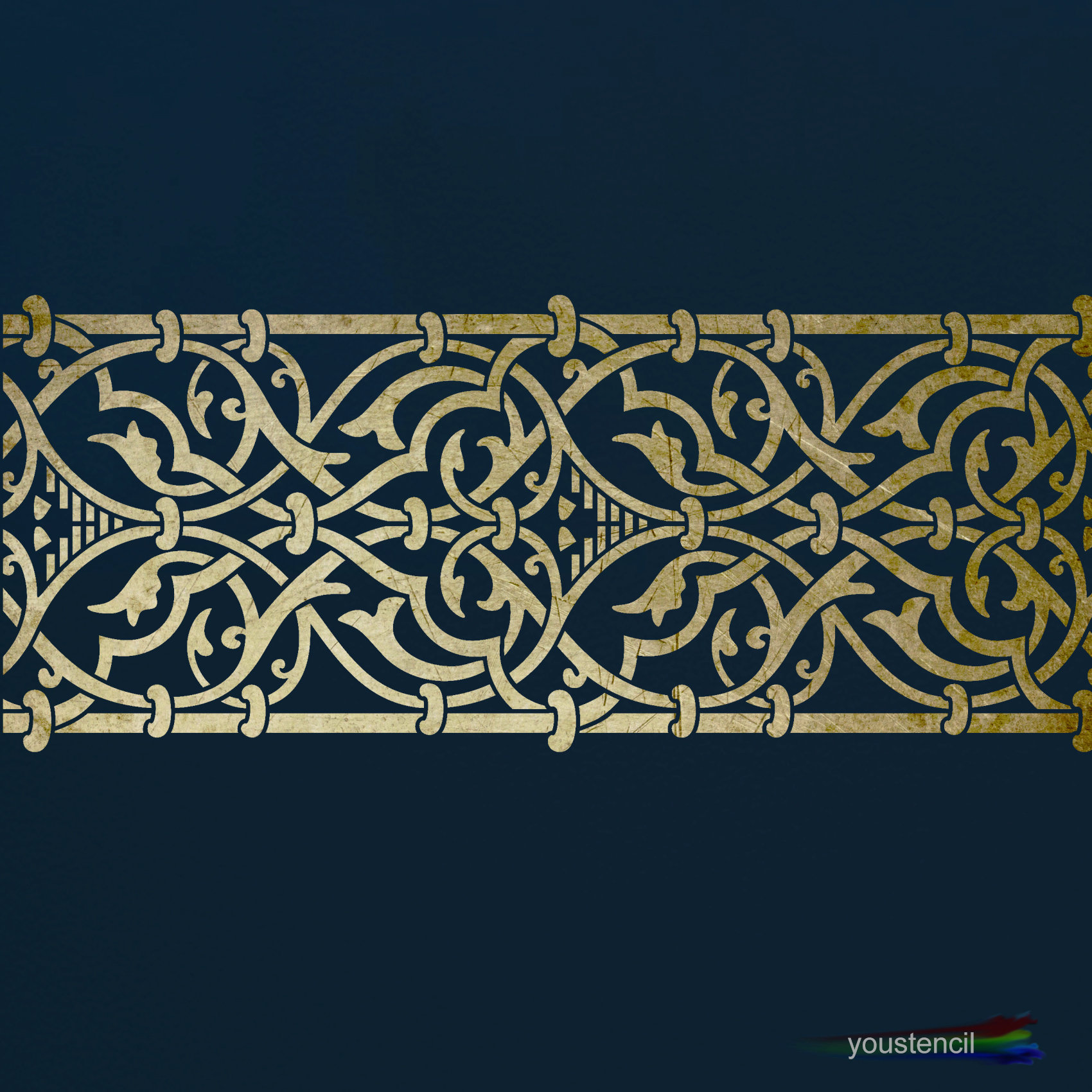 Moroccan Stencil Border