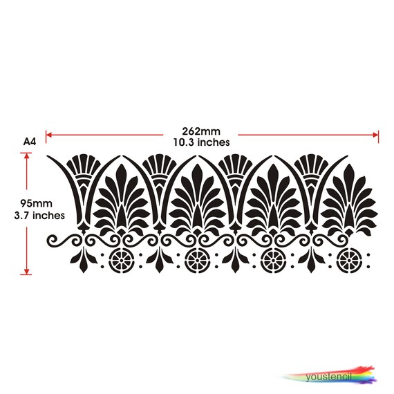 Art and Furniture ST52 Greek Border Stencil for Walls Visual Arts Craft ...