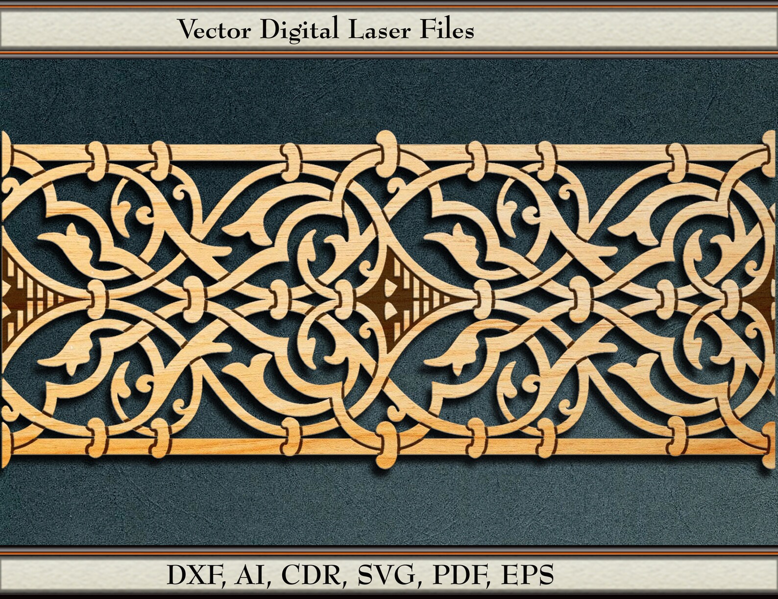 Moroccan Border Vector 73 Svg Dxf Ai Cdr Pdf Eps. for - Etsy