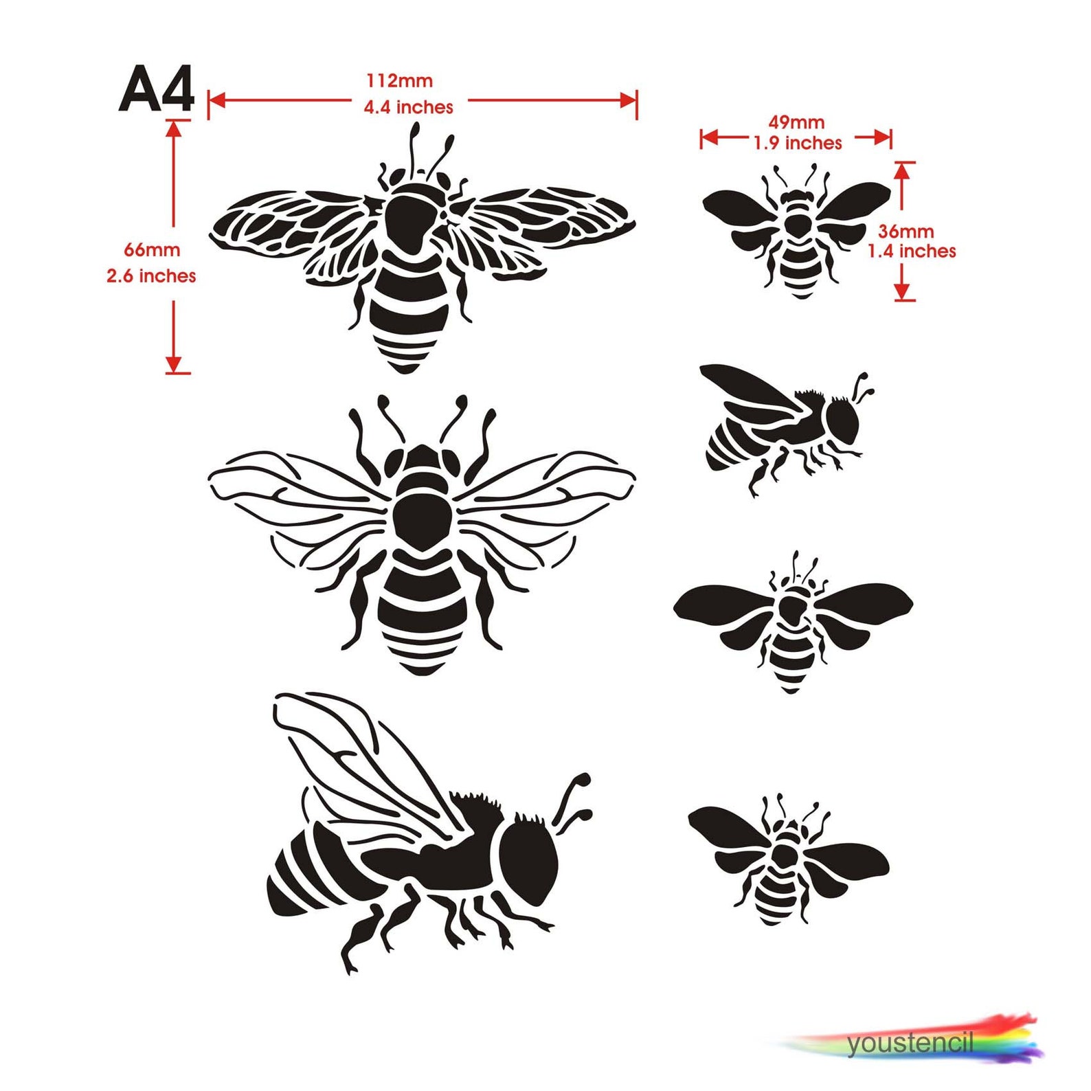 Bee Stencil for Walls, Furniture and Art ST48 - Etsy
