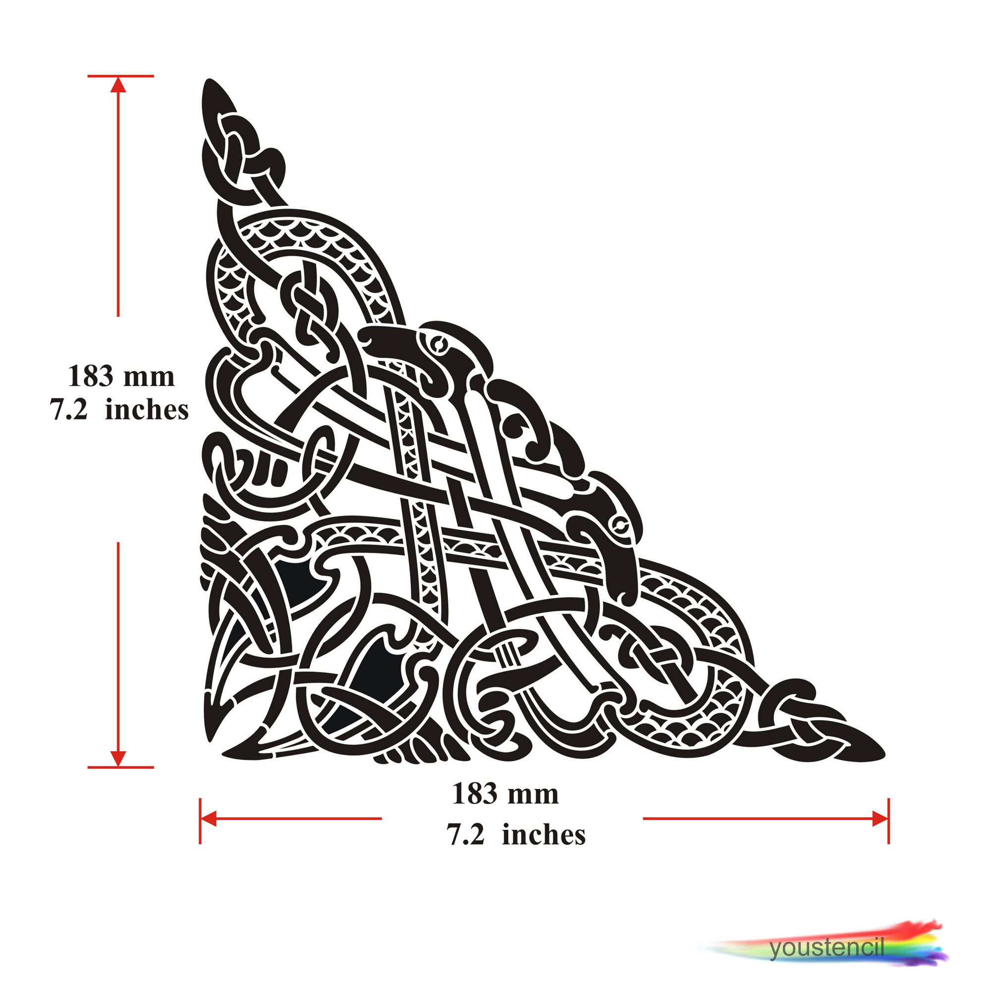 Celtic Knot Corner Stencil For Art Walls and Furniture | Etsy