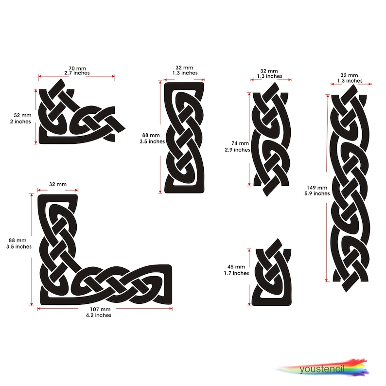 Celtic Border Stencil Set With Corners. ST93 - Etsy Australia