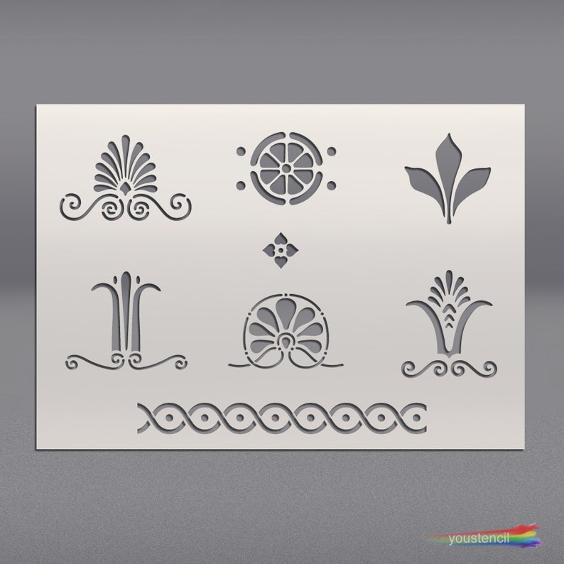 Greek Decorative Motifs Stencil #2 , for Walls, Art and Furniture. ST36 ...