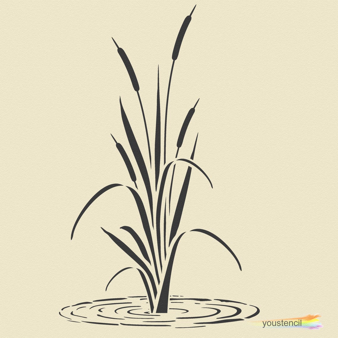 Cattail Stencil for Walls Art and Furniture. ST63 - Etsy Australia